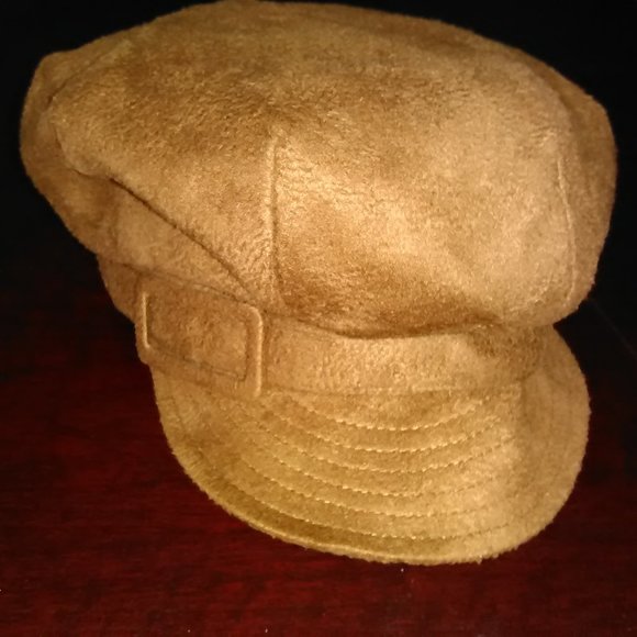 Scala Pronto | Accessories | Vintage Tan Suede Train Engineer Style Hat ...